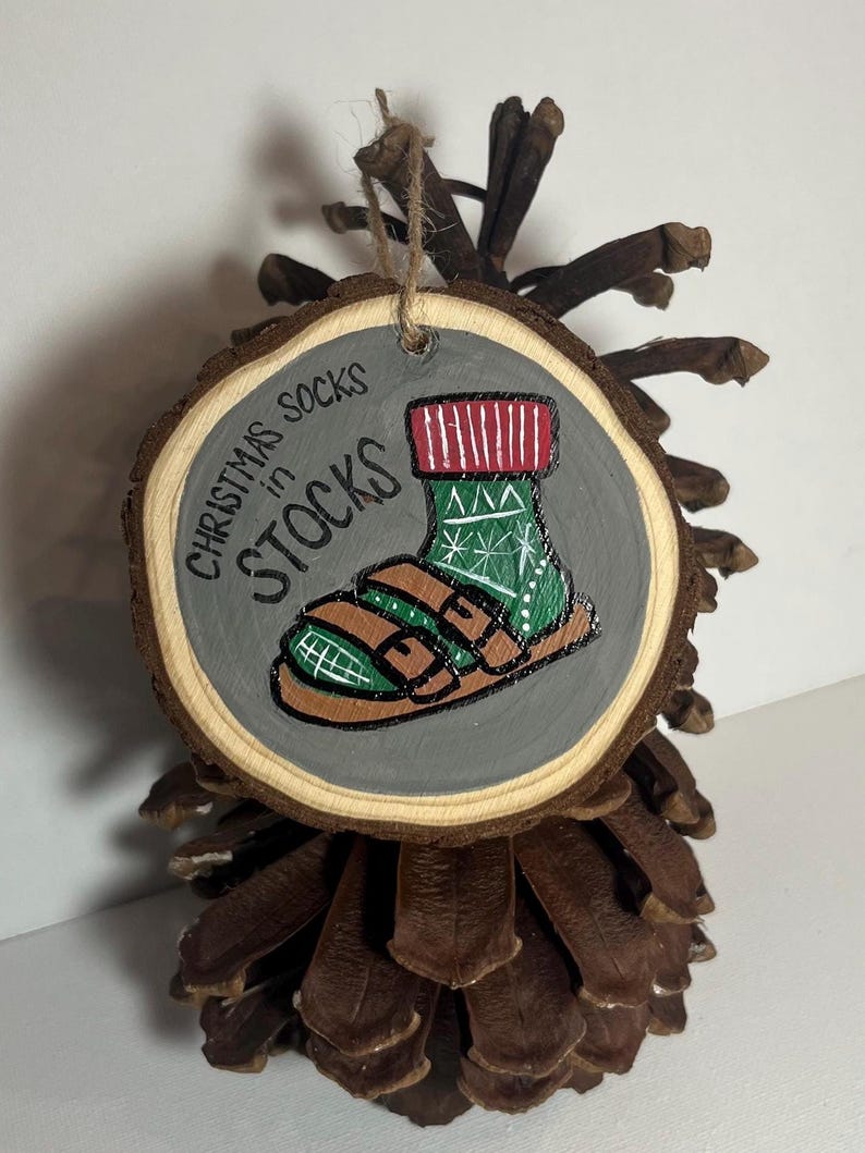 Christmas Socks in Stocks Hand Painted Ornament - Etsy