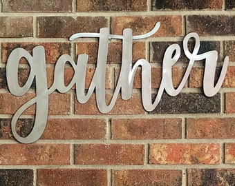 Cursive Gather Sign - Etsy