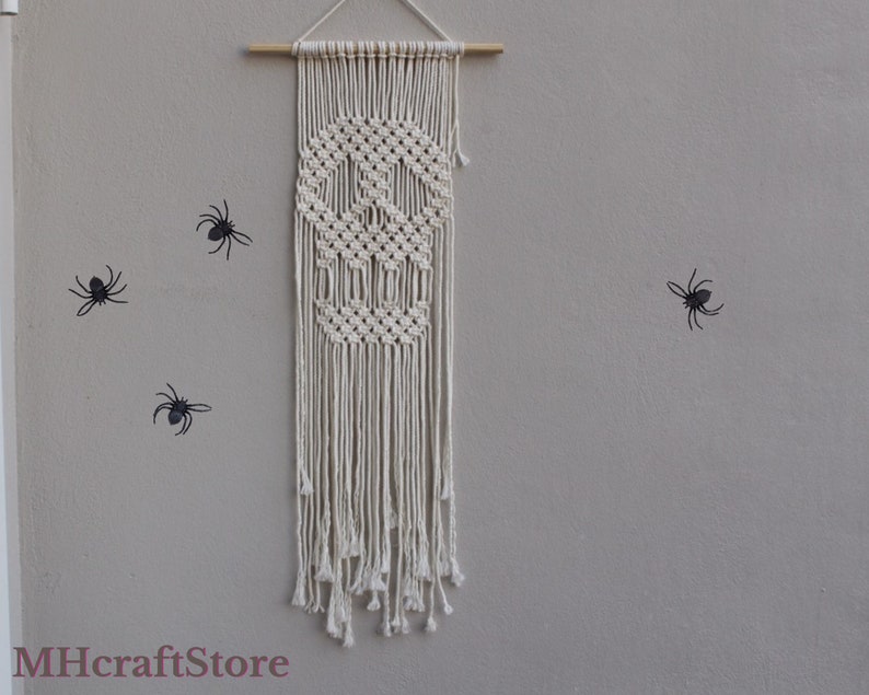 Macrame Skull Wall Hanging, Skull Wall Art, Skull Decor, Halloween ...