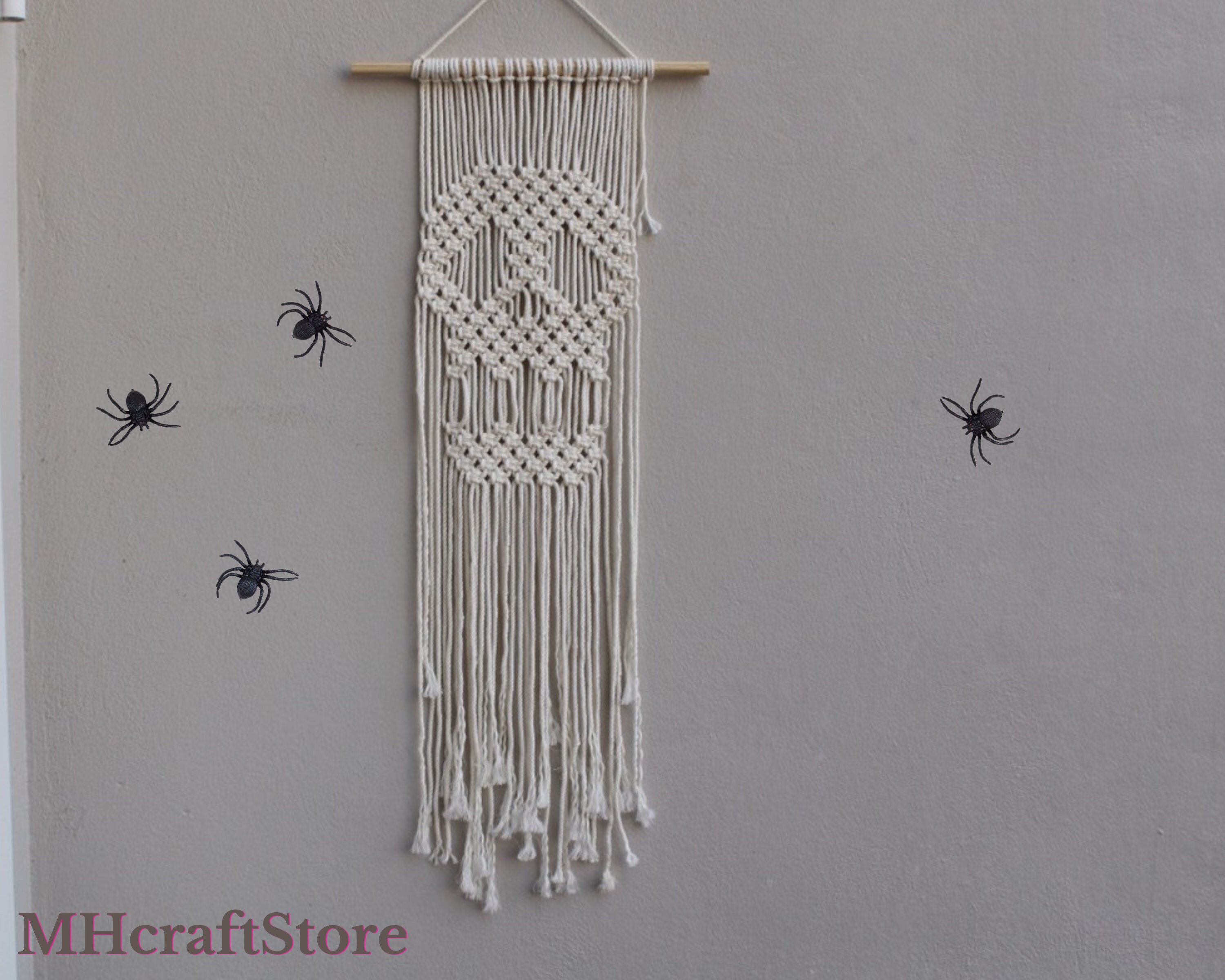Macrame Skull Wall Hanging, Skull Wall Art, Skull Decor, Halloween ...