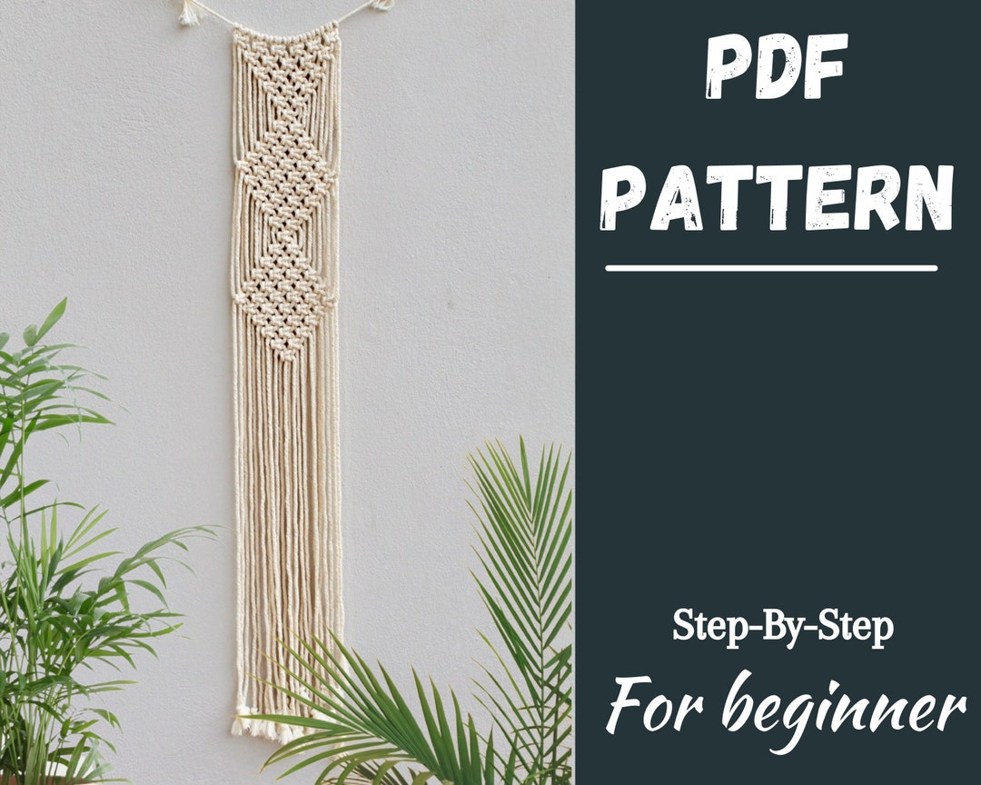 Macrame Pattern PDF Wall Hanging | Beginner Digital Macrame Wall ...