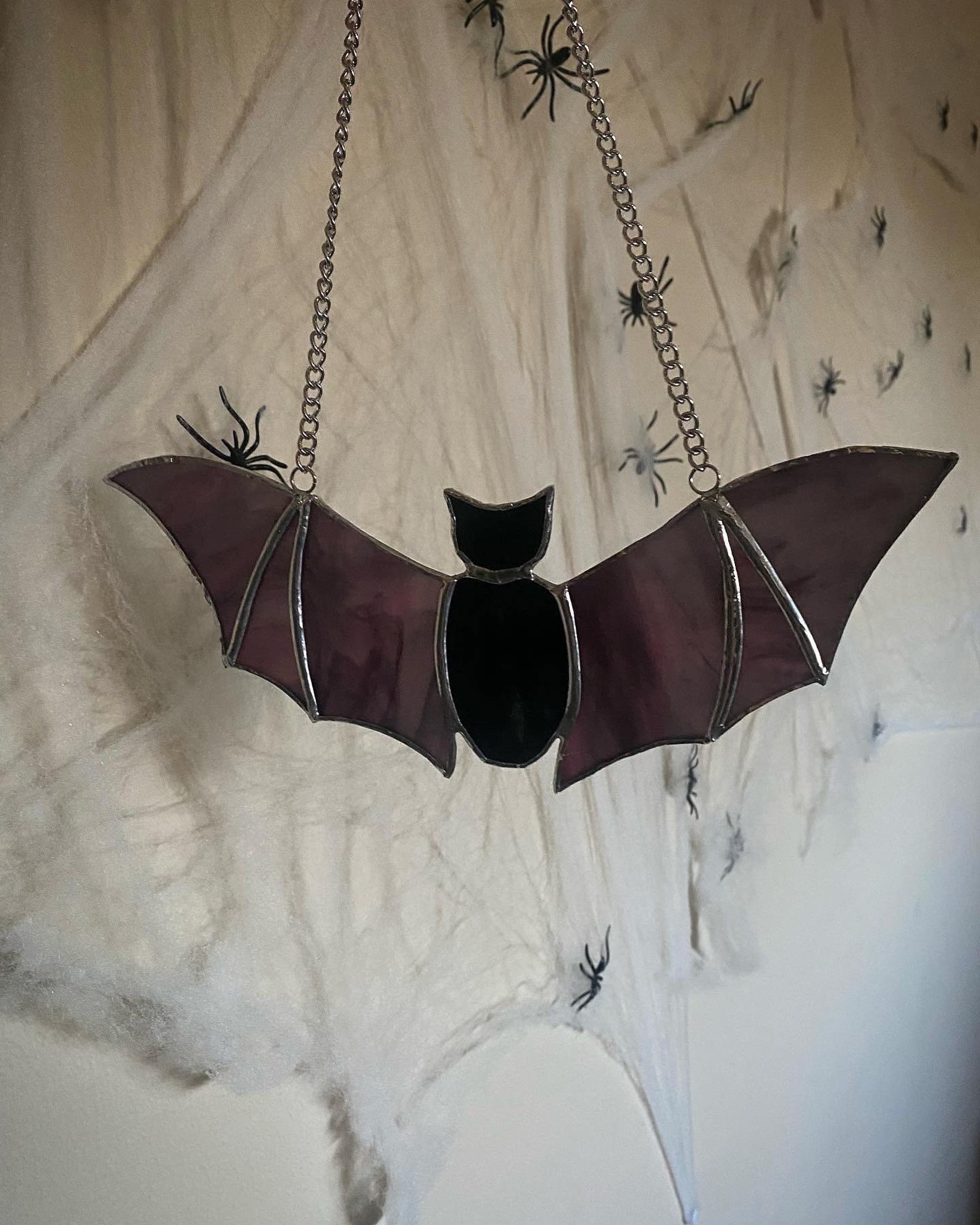 CUSTOMIZABLE Bat Stained Glass Piece - Etsy