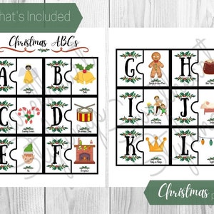 Christmas ABC Puzzle Christmas Childrens Activity Instant Digital ...