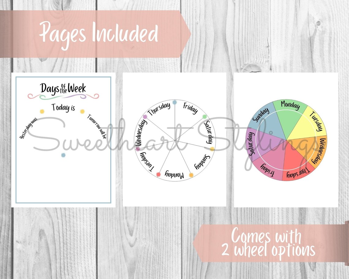Days of the Week Printable Circle Time Activity Instant Digital ...