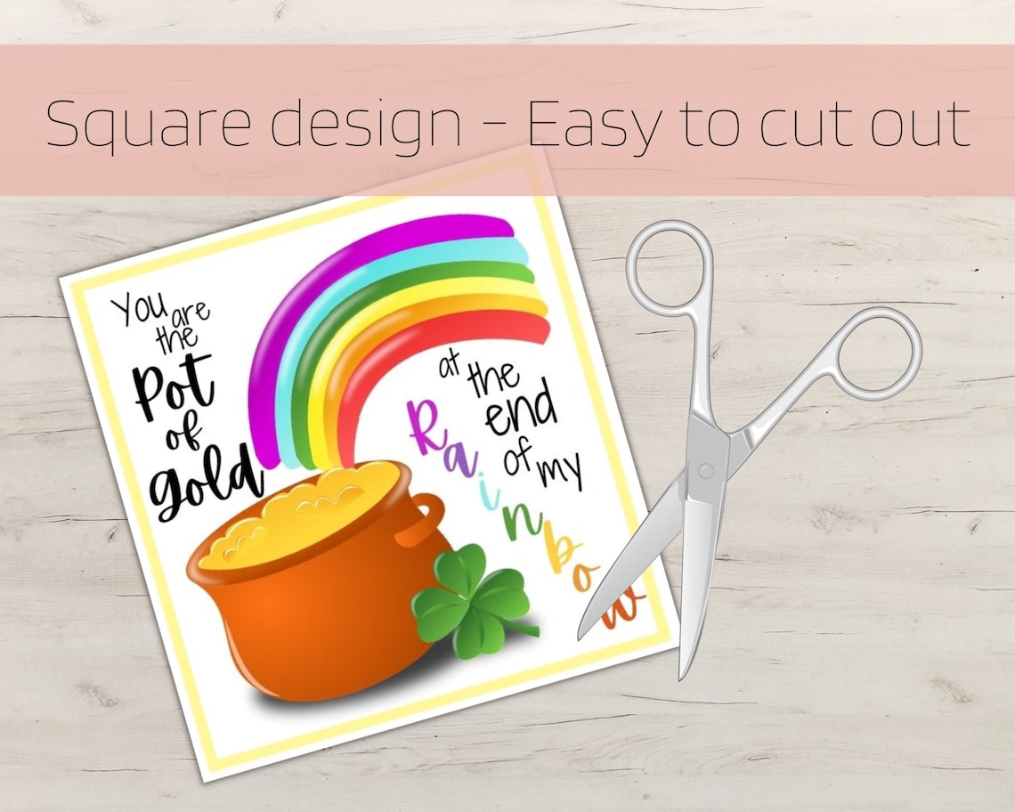 St. Patrick's Day Gift Tag Printable you're the Pot of Gold Instant ...