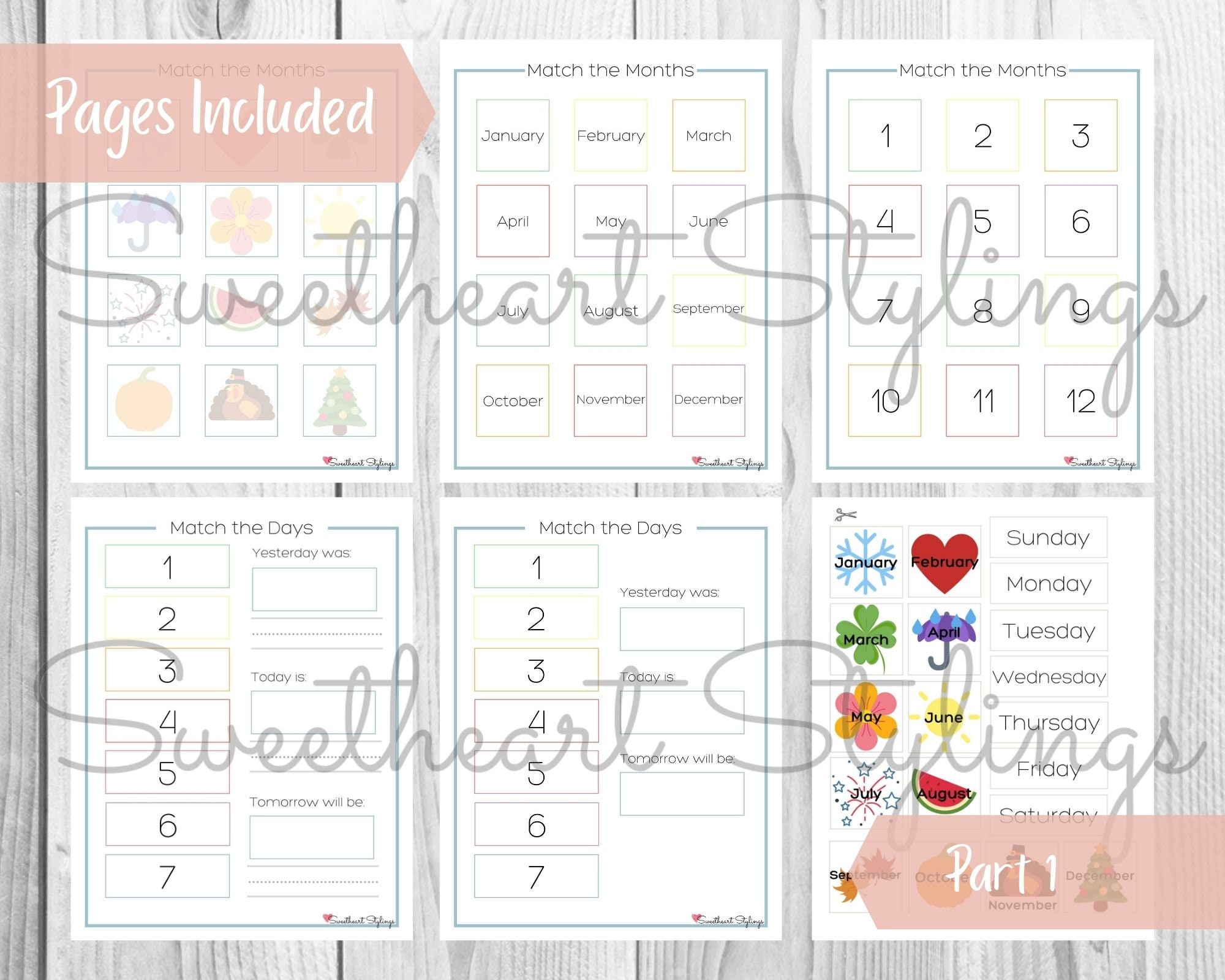 Learn to Tell Time Bundle Days of the Week Months of the - Etsy