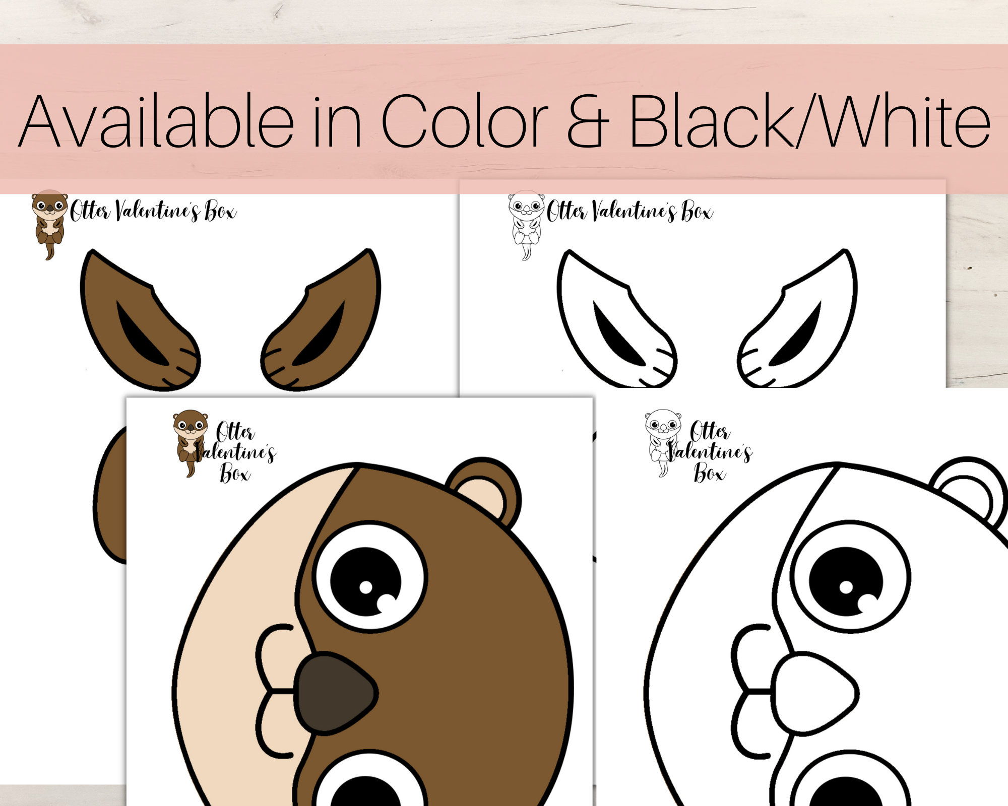 Otter Valentines Box or Bag Printable - Mailbox - Instant Download ...