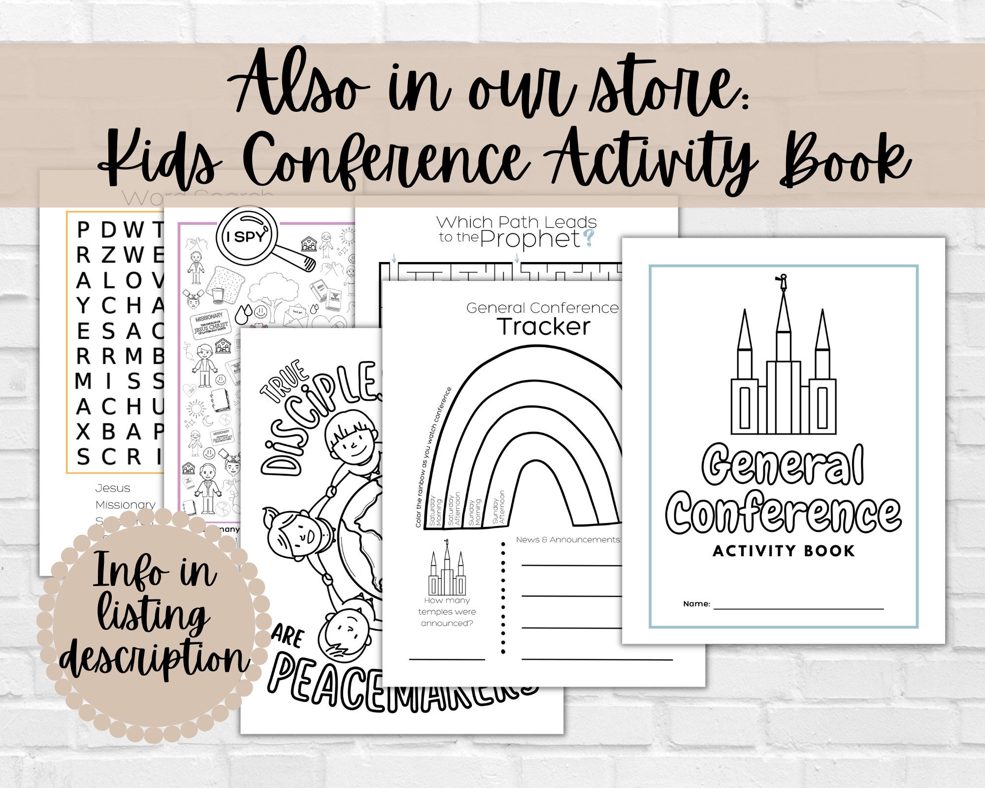 General Conference Bingo PRINTABLE - Digital Download - LDS Activity ...