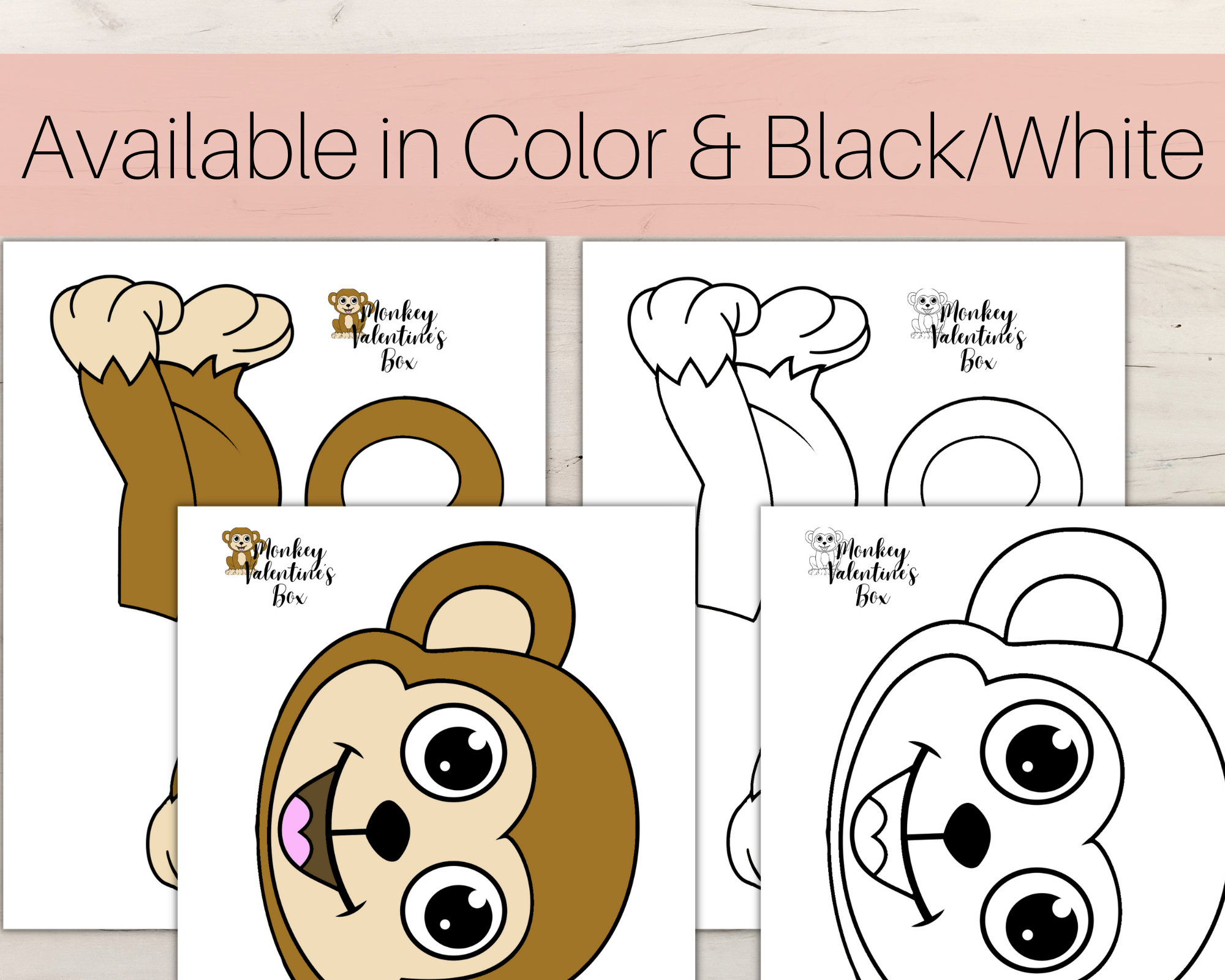 Monkey Valentines Box or Bag Printable - Mailbox - Instant Download ...