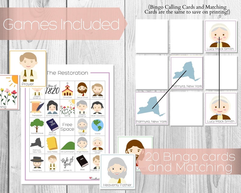 Restoration Bundle - PRINTABLE - Restoration Bingo - First Vision ...