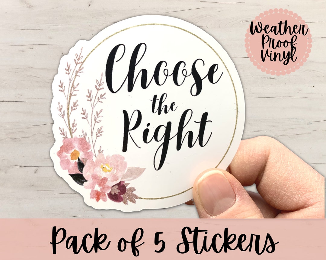 Choose the Right Sticker - Pack of 5 Stickers - CTR - LDS - Waterproof ...