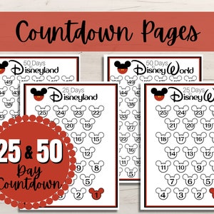 Vacation Countdown Printable Instant Download 25 Days 50 Days Quick and ...