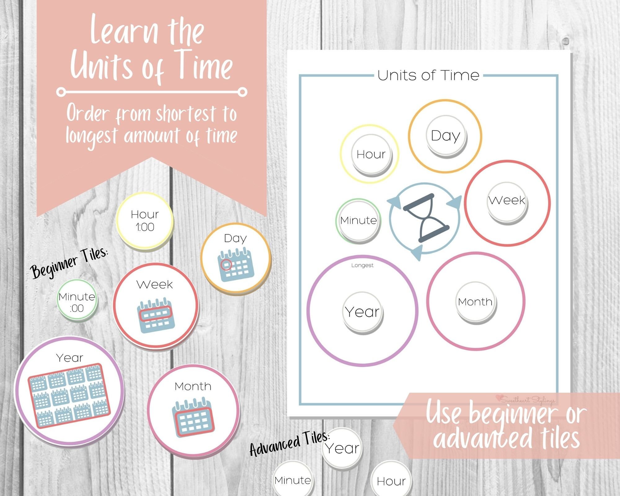 Learn to Tell Time Bundle Days of the Week Months of the - Etsy