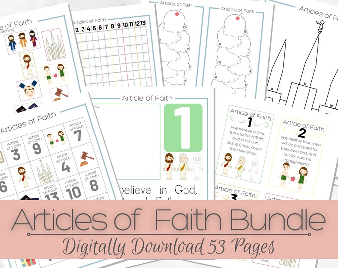 Articles of Faith Bundle - PRINTABLE - Articles of Faith Bingo ...