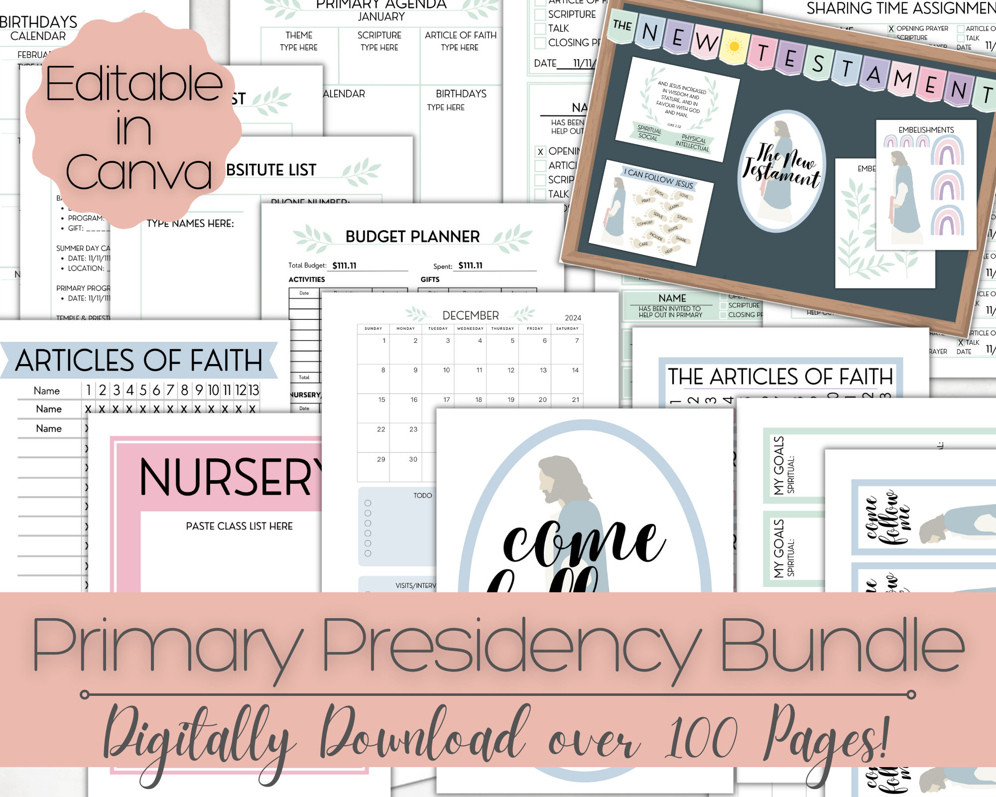 Primary Presidency Bundle PRINTABLE - Primary Binder - Planner ...