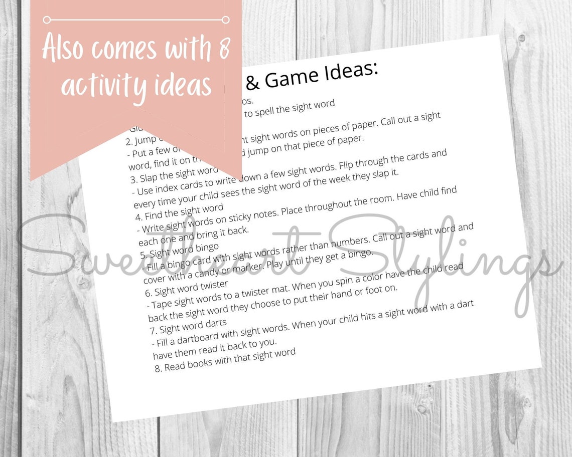 Sight Words Printable Circle Time Activity Instant Digital Download ...