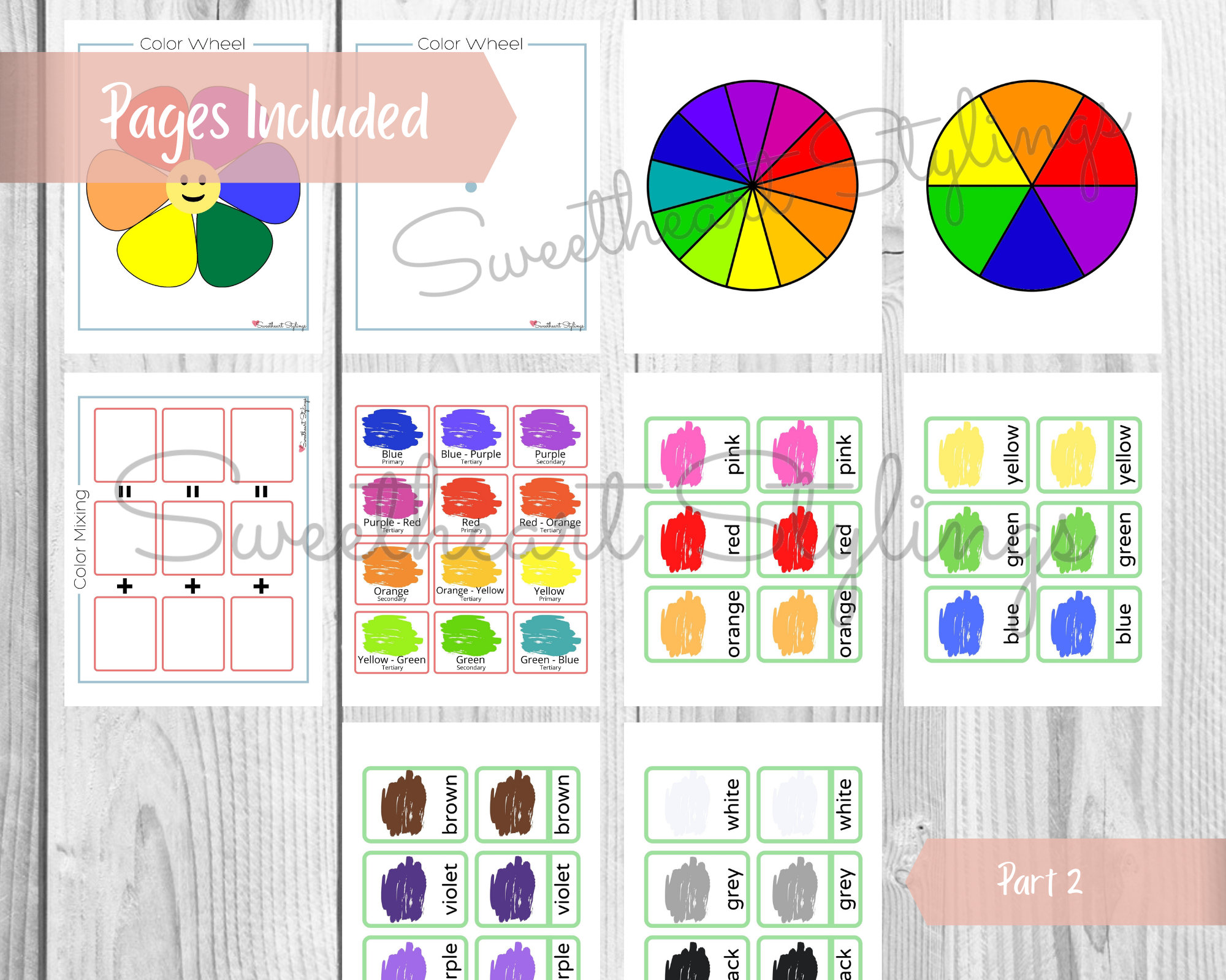 Color Bundle Printable Color Matching Color Wheel Color - Etsy