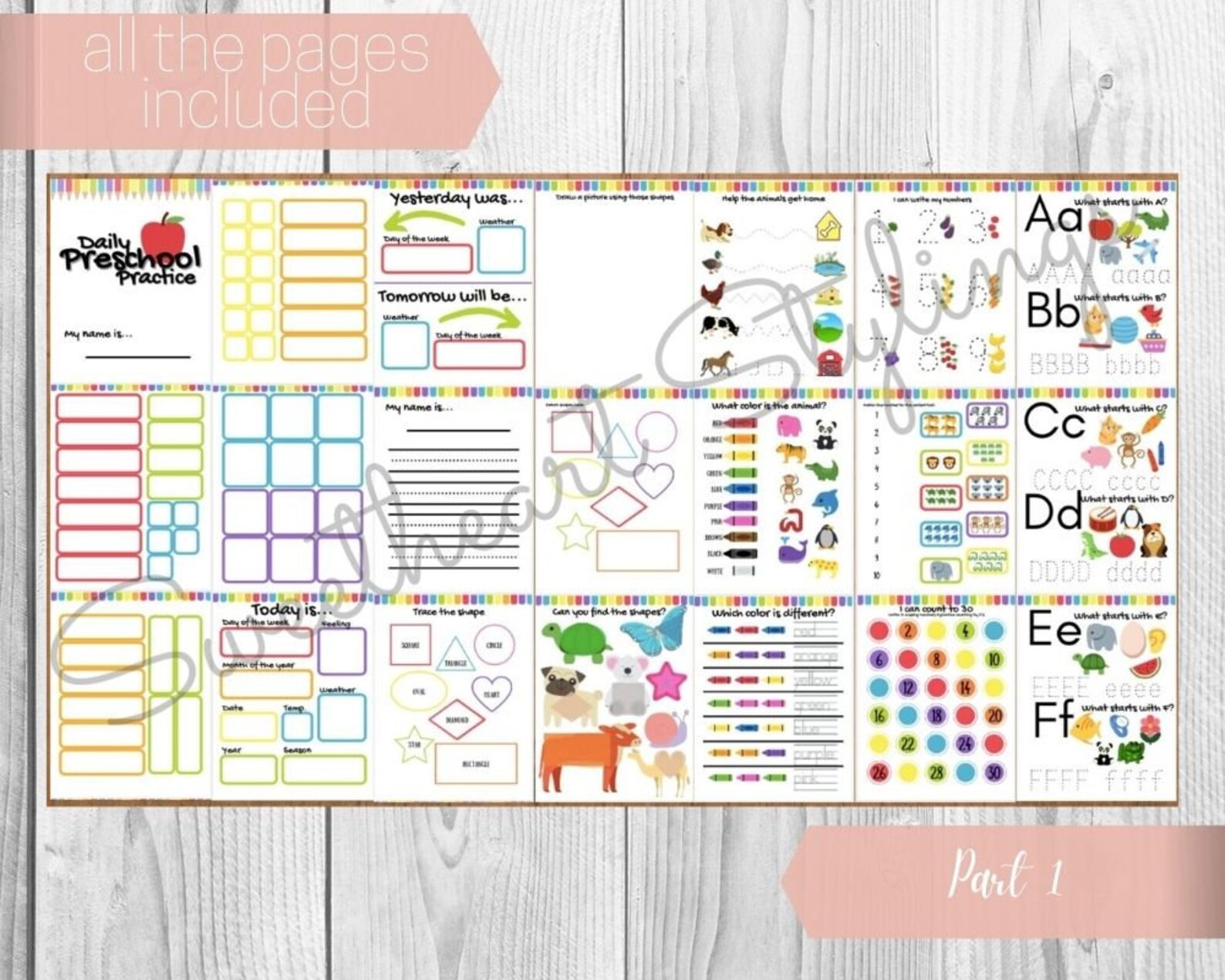Daily Preschool Practice PRINTABLE - Busy Book - Digital Download ...