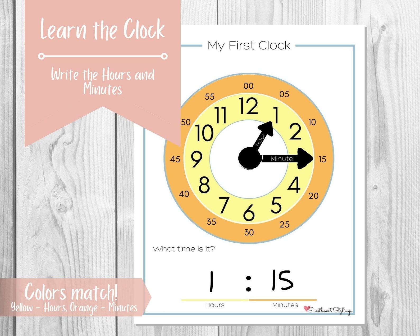Learn to Tell Time Bundle Days of the Week Months of the - Etsy