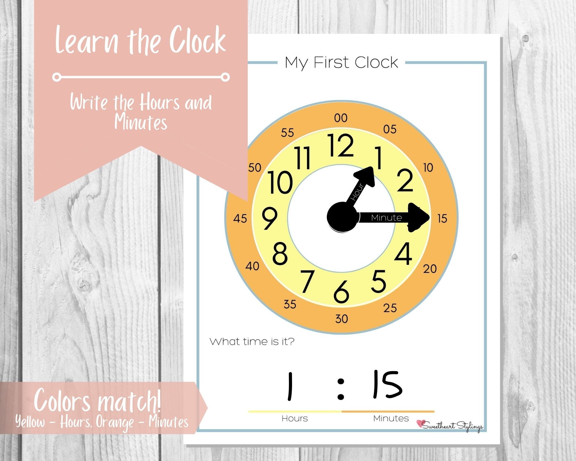 Learn to Tell Time Bundle Days of the Week Months of the - Etsy
