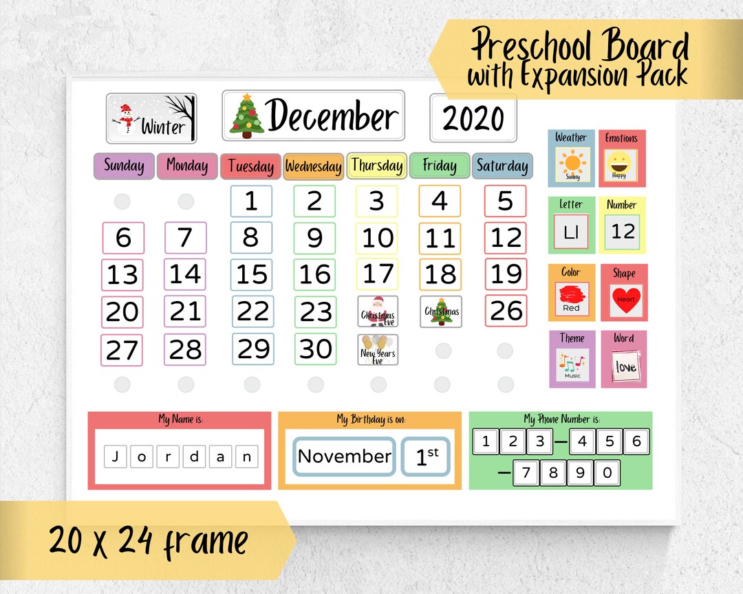 Preschool Board EXPANSION PACK Printable - Perpetual Calendar - Circle ...