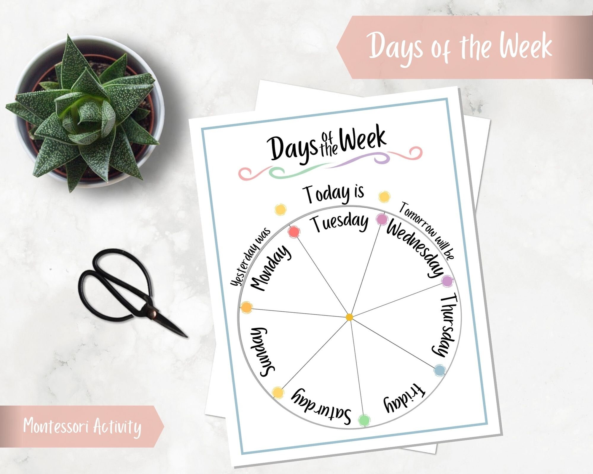 Days of the Week Printable - Circle Time Activity - Instant Digital ...
