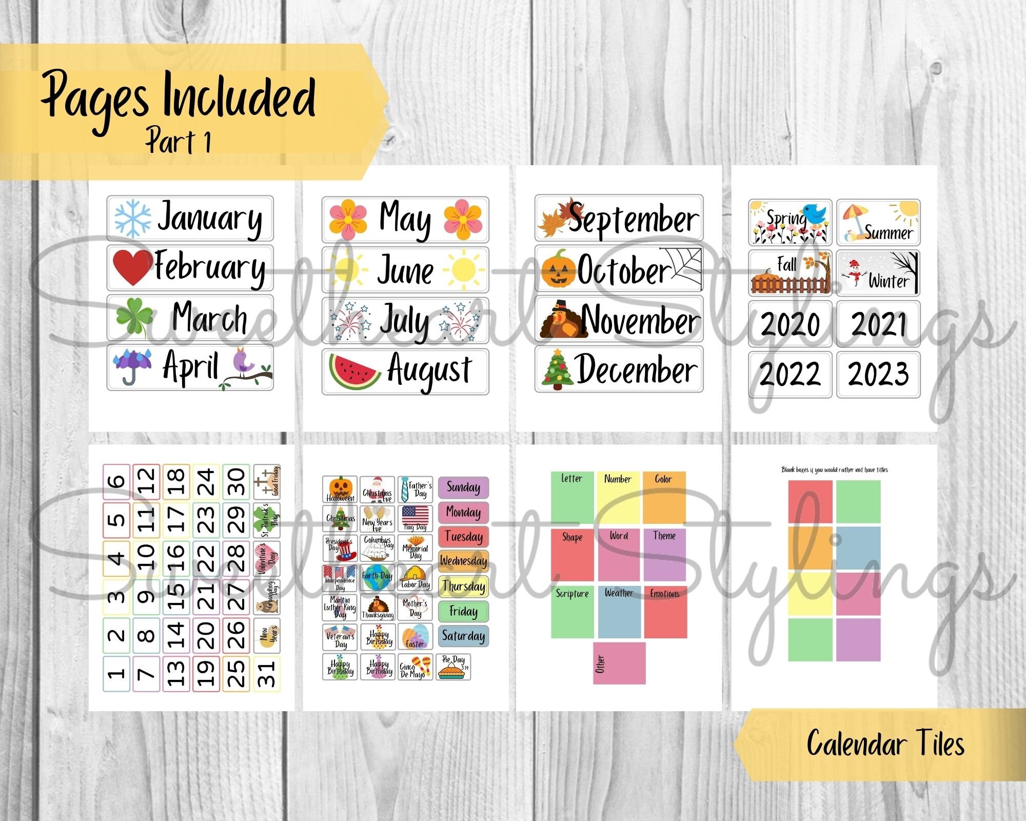 Preschool Board PRINTABLE - Perpetual Calendar - Digital Download ...
