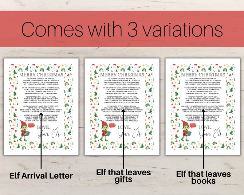 Elf Arrival Letter PRINTABLE - Instant Download - Christmas Elf Arrival ...