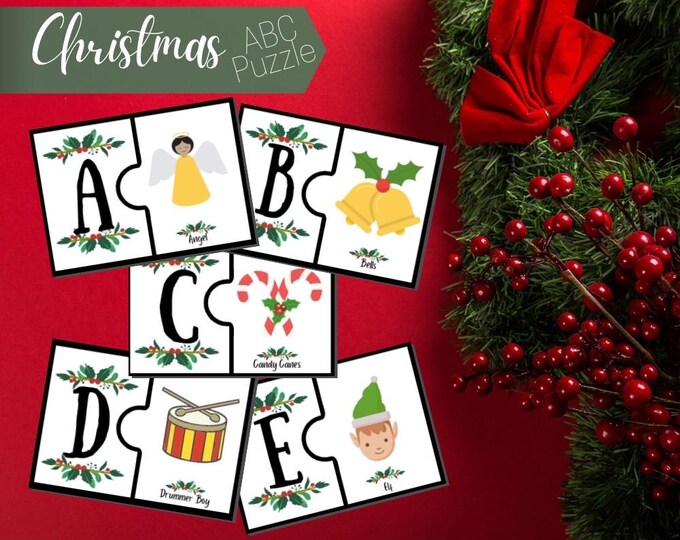 Christmas ABC Puzzle - Christmas Children’s Activity - Instant Digital ...