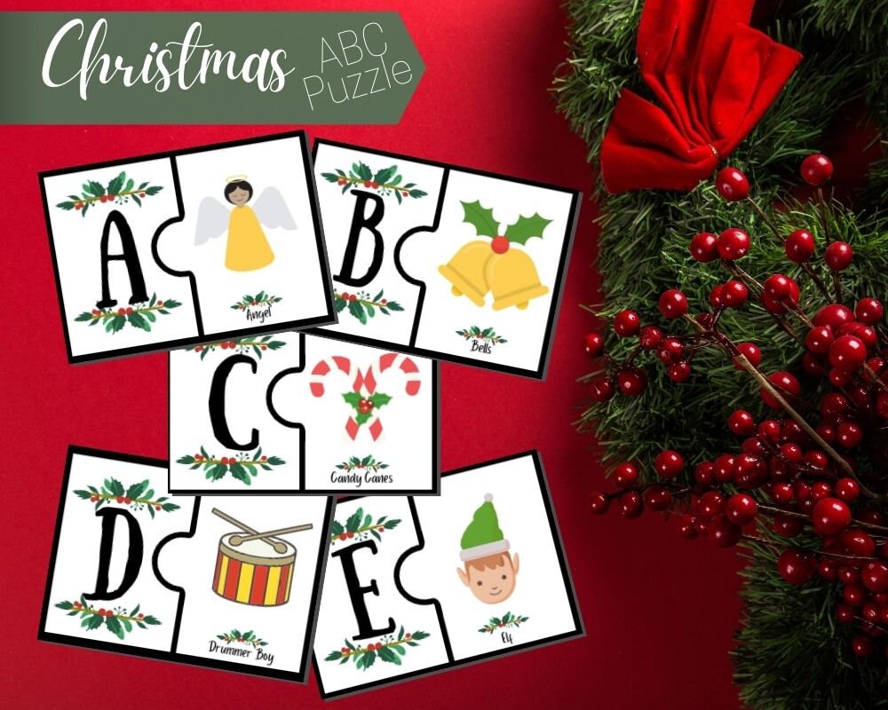 Christmas ABC Puzzle - Christmas Children’s Activity - Instant Digital ...