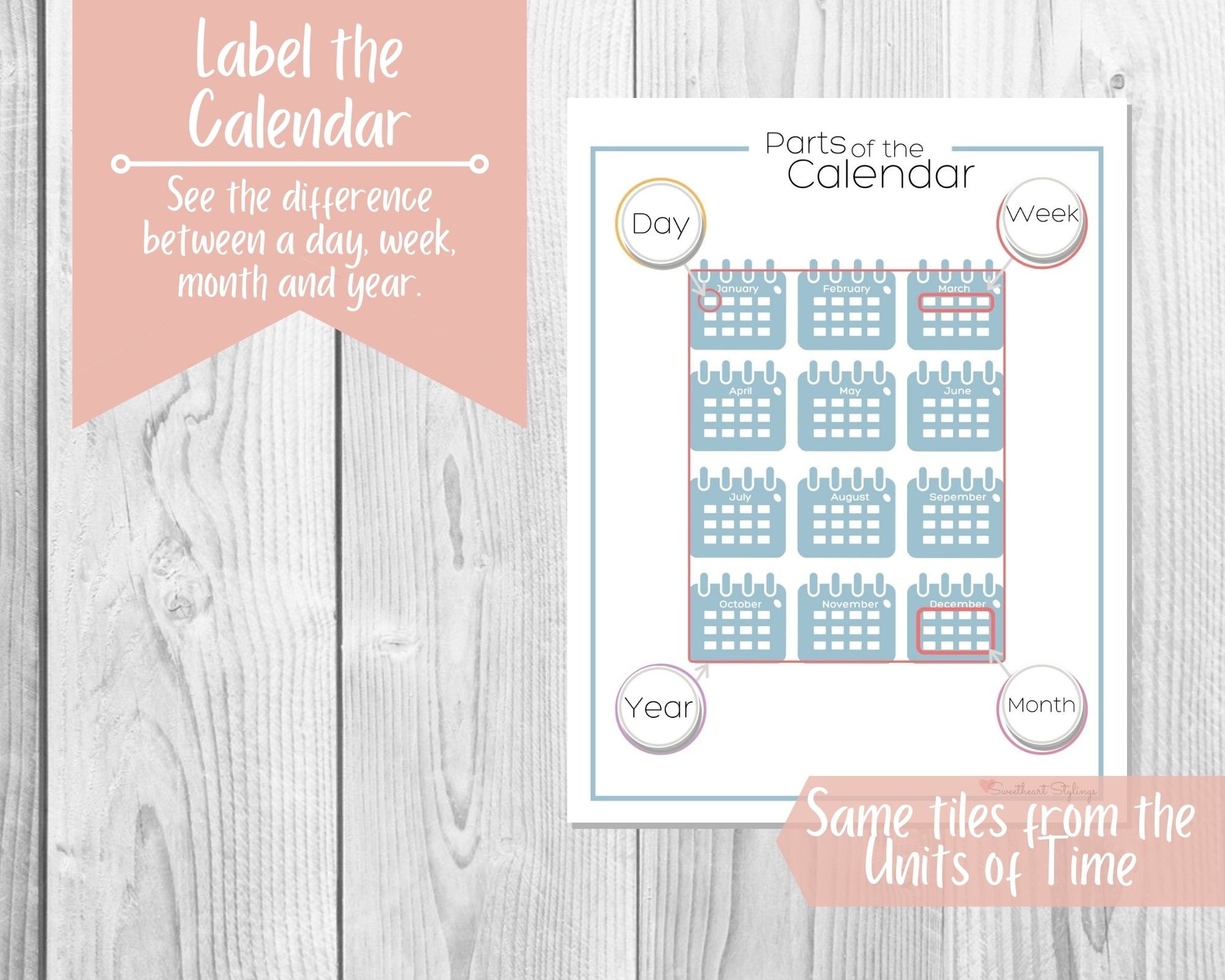 Learn to Tell Time Bundle Days of the Week Months of the - Etsy