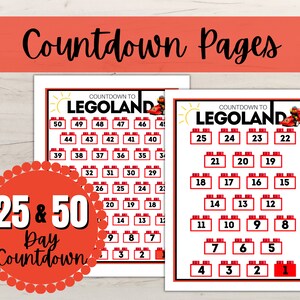 Vacation Countdown Printable - Instant Download - 25 Days - 50 Days ...