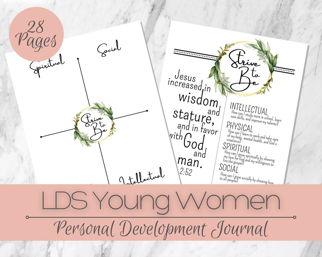 LDS Children & Youth PRINTABLE Goals Journal - Personal Development ...
