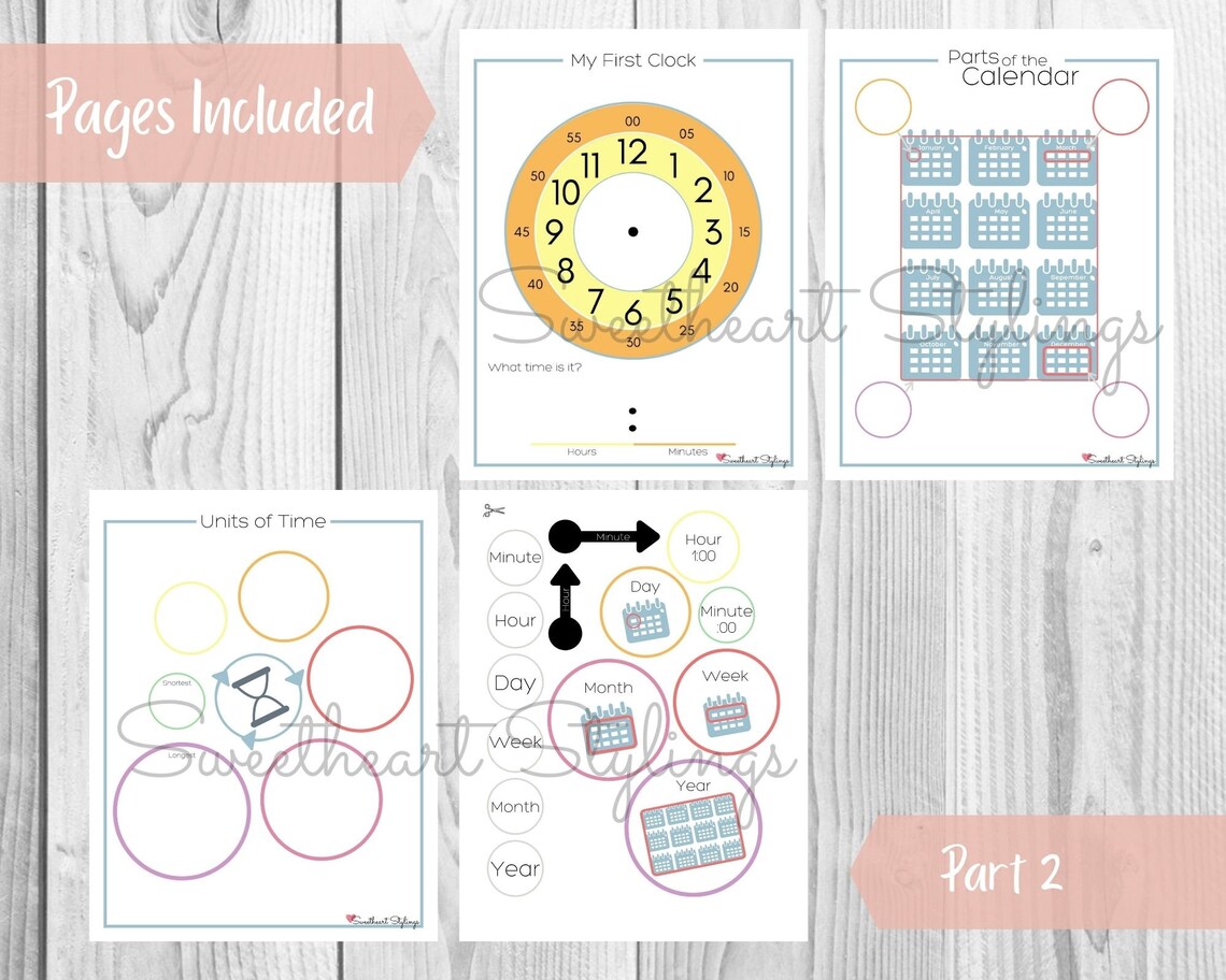 Learn to Tell Time Bundle Days of the Week Months of the - Etsy