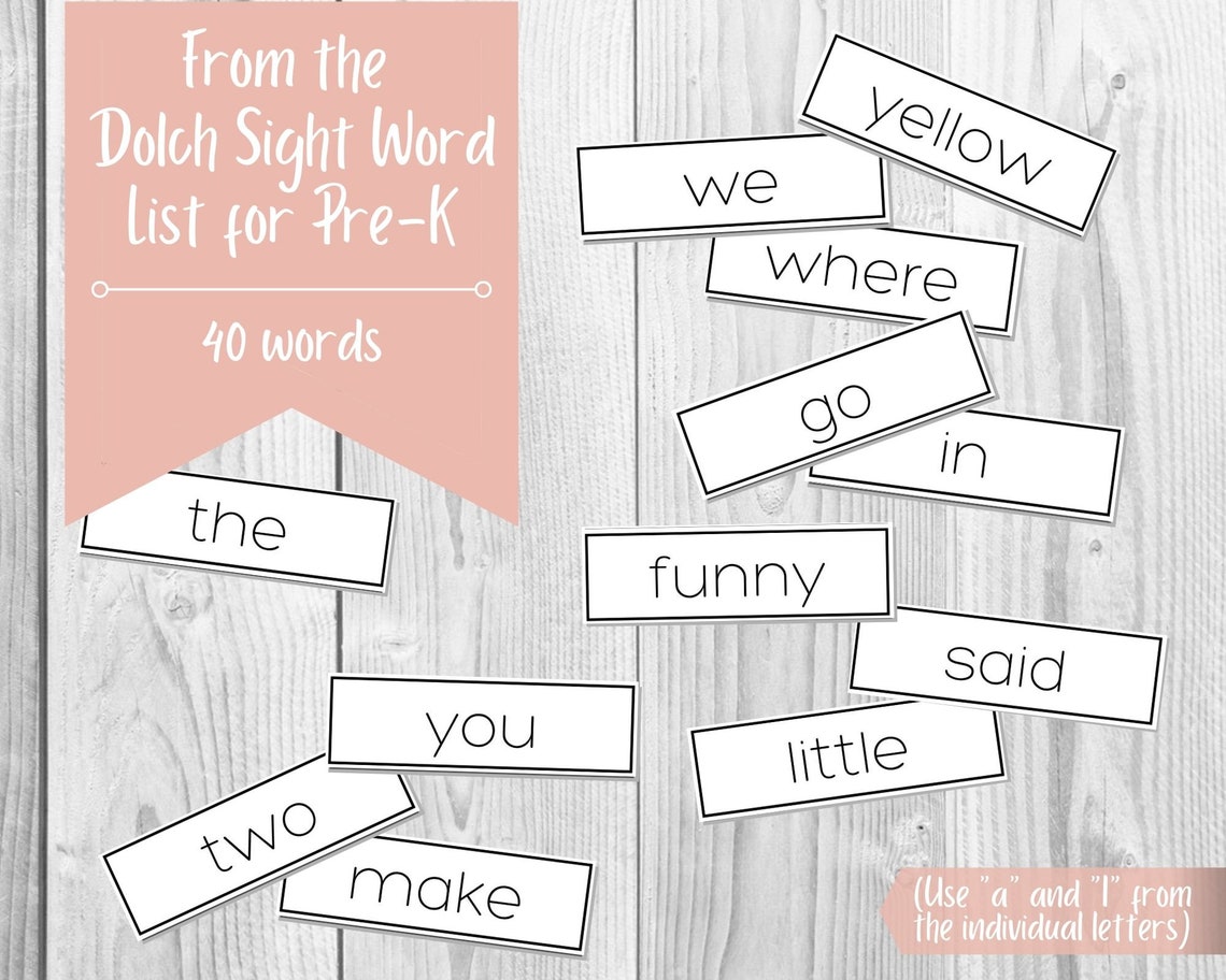 Sight Words Printable - Circle Time Activity - Instant Digital Download ...