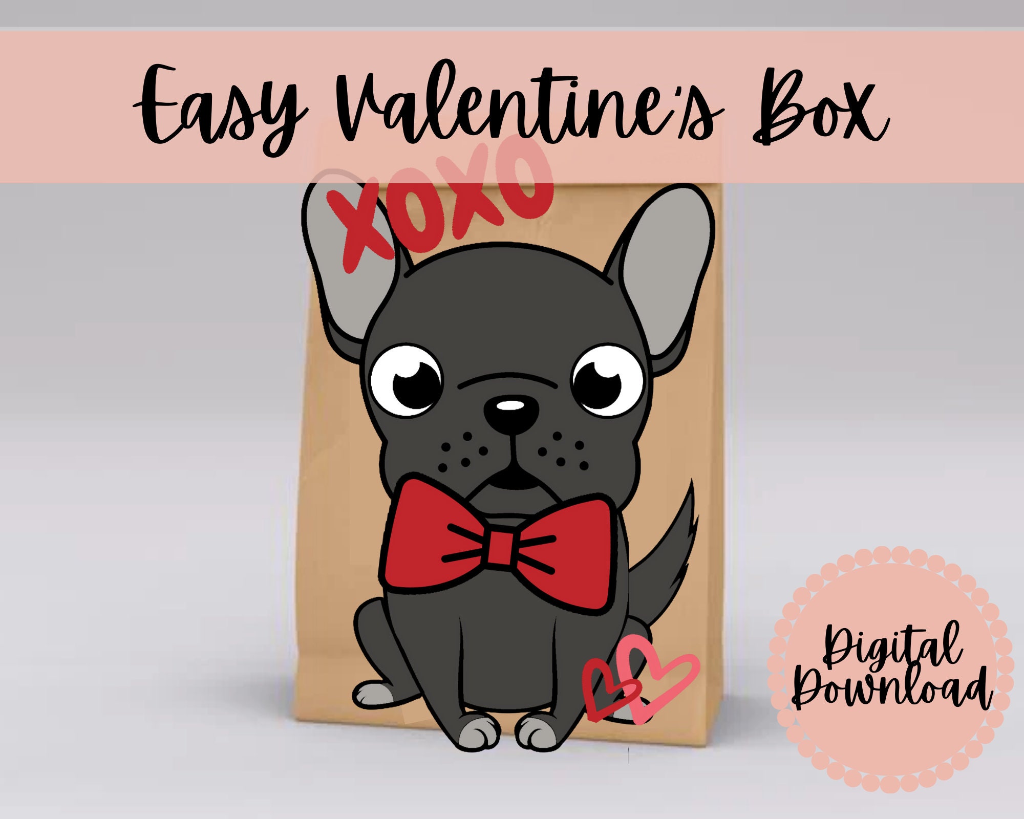Dog Valentines Box or Bag Printable - Mailbox - Instant Download - DIY ...