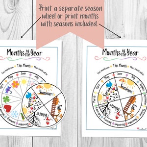 Months of the Year Wheel and Seasons Wheel Printable - Circle Time ...