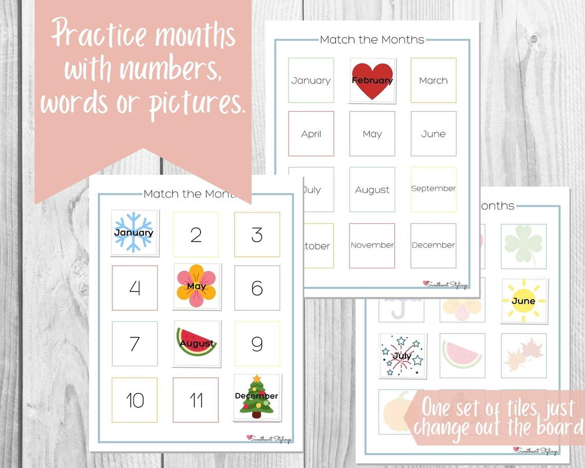 Learn to Tell Time Bundle Days of the Week Months of the - Etsy