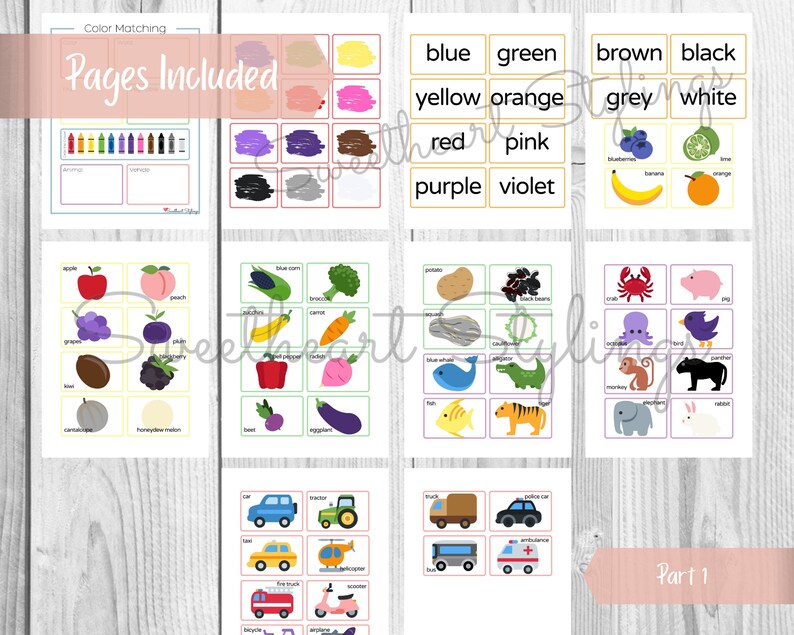 Color Bundle Printable Color Matching Color Wheel Color Mixing Flash ...