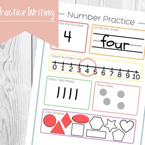 Number Bundle Printable - Number Matching - Number Practice - Counting ...
