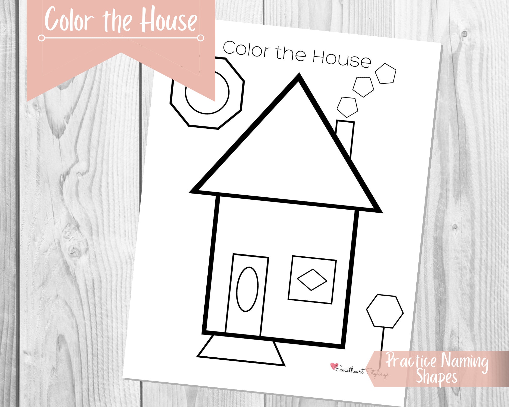 Shapes Bundle Printable - Shape Matching - Shape Practice - Color the ...