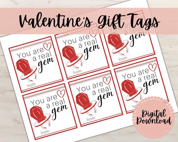 Valentines Gift Tag Printable ring Pop Instant Download | Etsy