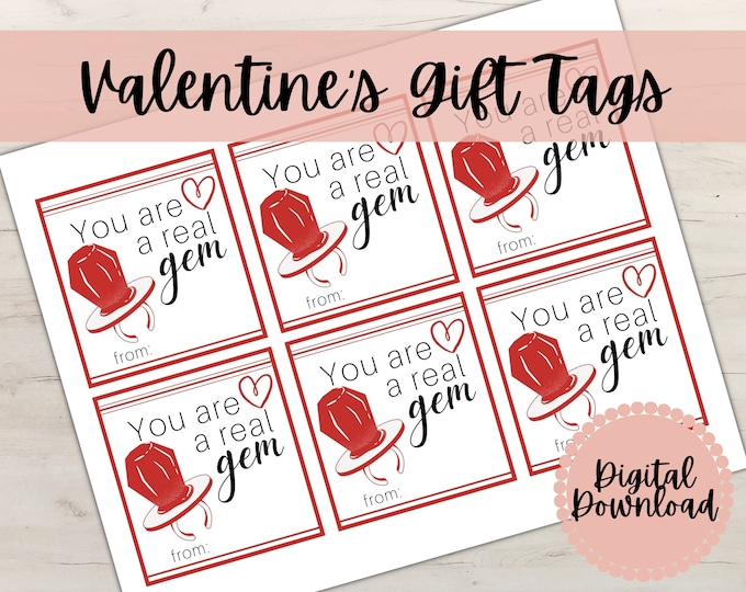 Valentines Gift Tag Printable - “ring Pop” - Instant Download - Cards ...