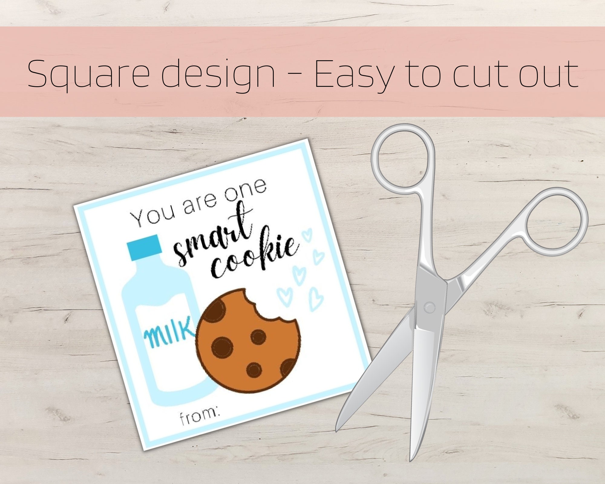 Valentines Gift Tag Printable - “smart Cookie” - Instant Download ...