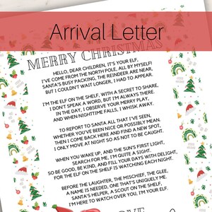 Elf Arrival Letter PRINTABLE - Instant Download - Christmas Elf Arrival ...