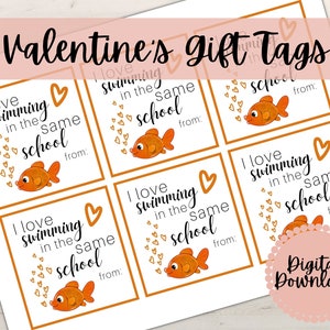 Valentines Gift Tag Printable - “goldfish” - Instant Download - Cards ...