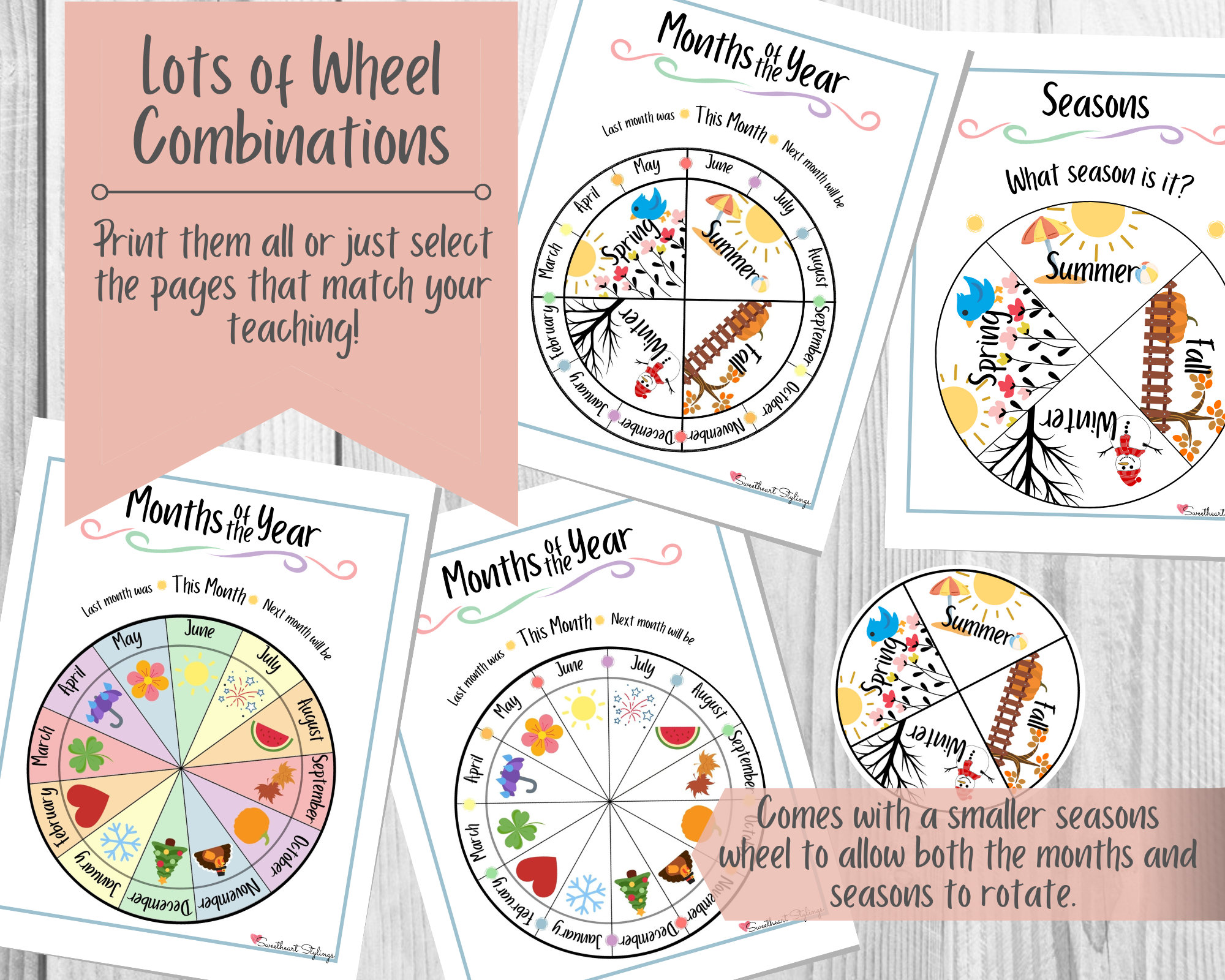 Months of the Year Wheel and Seasons Wheel Printable Circle Time ...