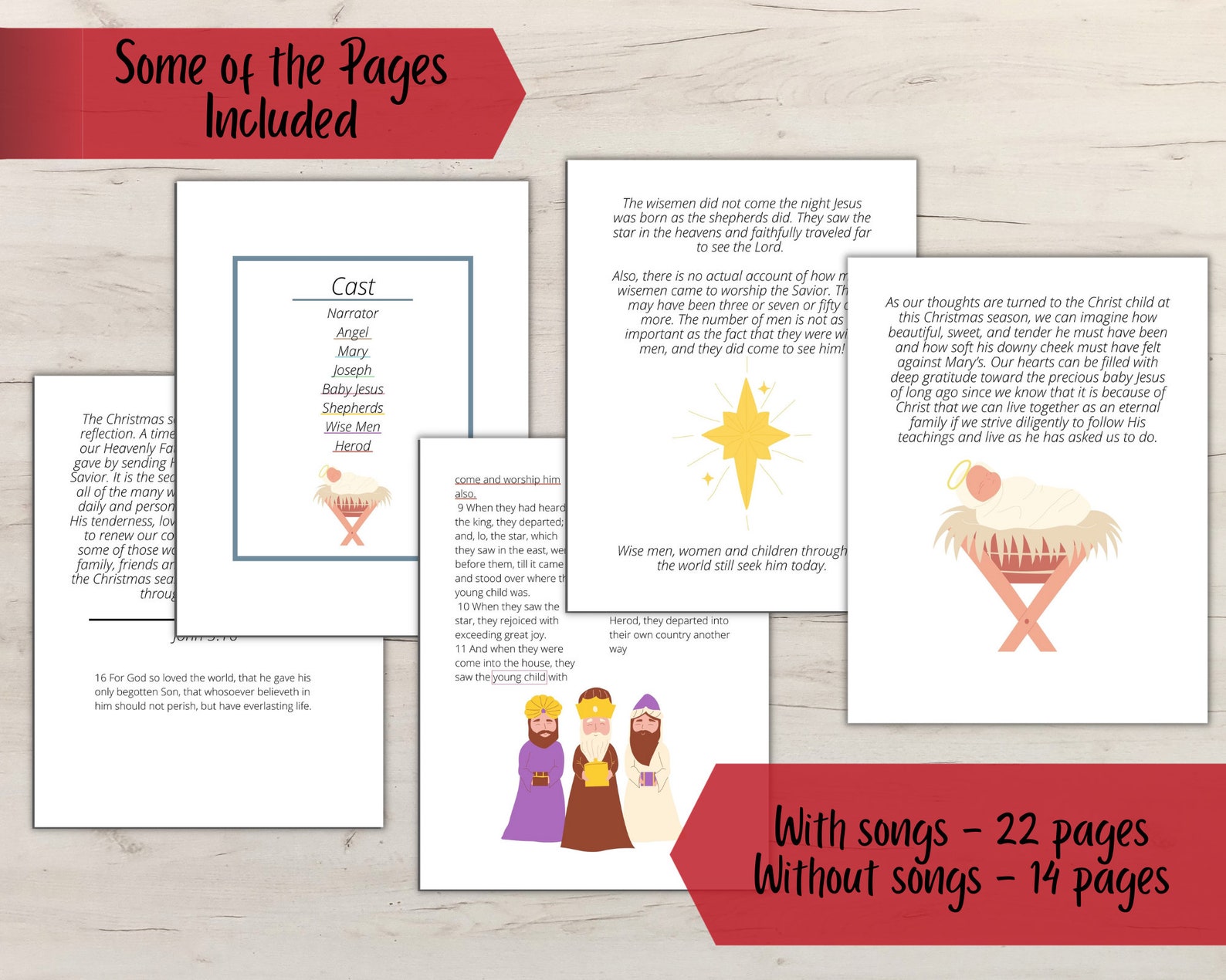 The Christmas Story PRINTABLE - Nativity Play - Instant Download - Act ...