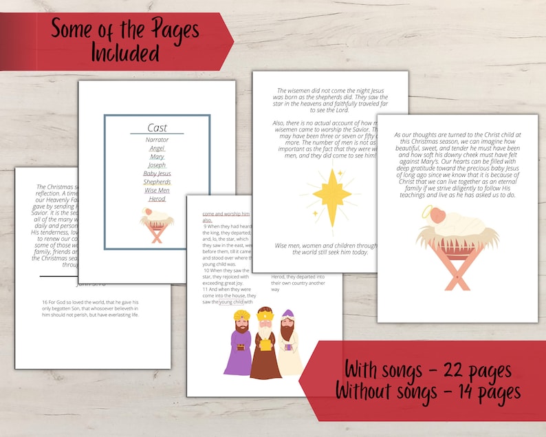 The Christmas Story PRINTABLE - Nativity Play - Instant Download - Act ...