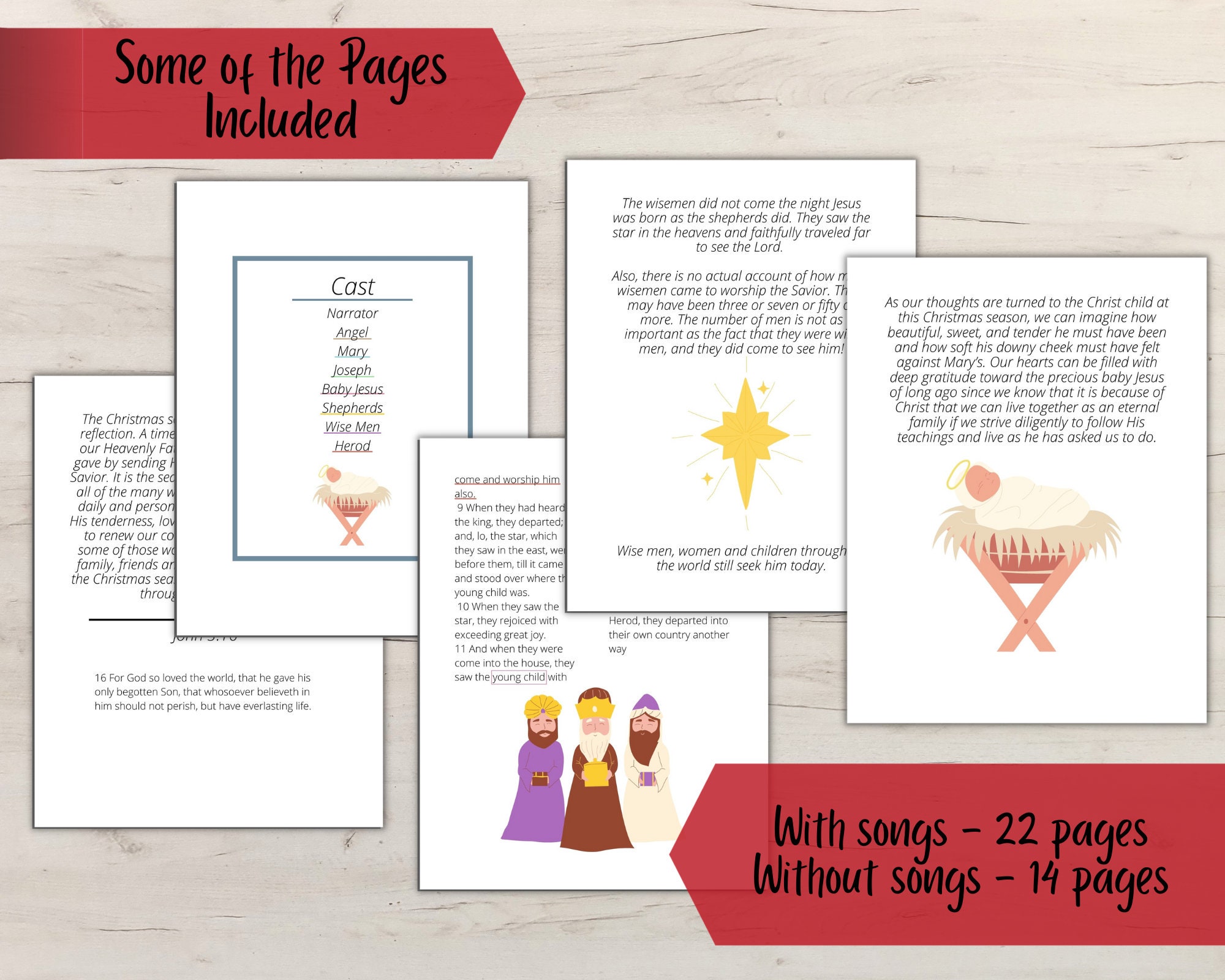 The Christmas Story PRINTABLE - Nativity Play - Instant Download - Act ...